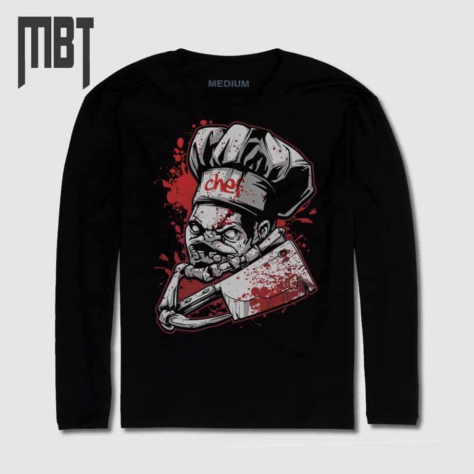 Bloody Chef Long Sleeve T-Shirt, Bloody Chef Horror Long Sleeve Tee ...