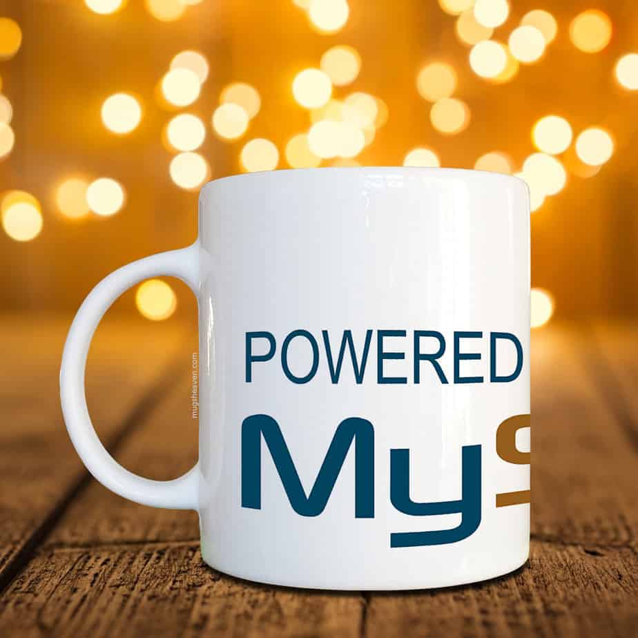 MySQL Mug, Powered by MySQL Coffee Mug – MBT Merchandise