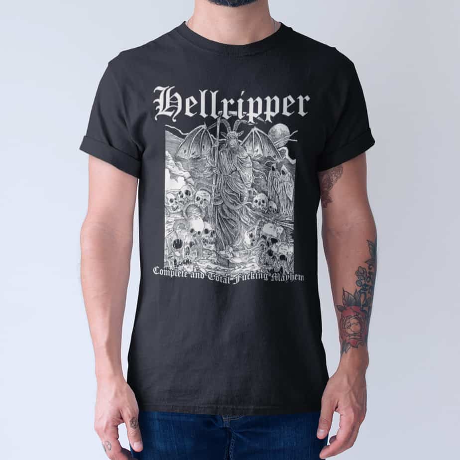 Hellripper Complete and Total Fucking Mayhem T-Shirt, Black Metal Merch ...