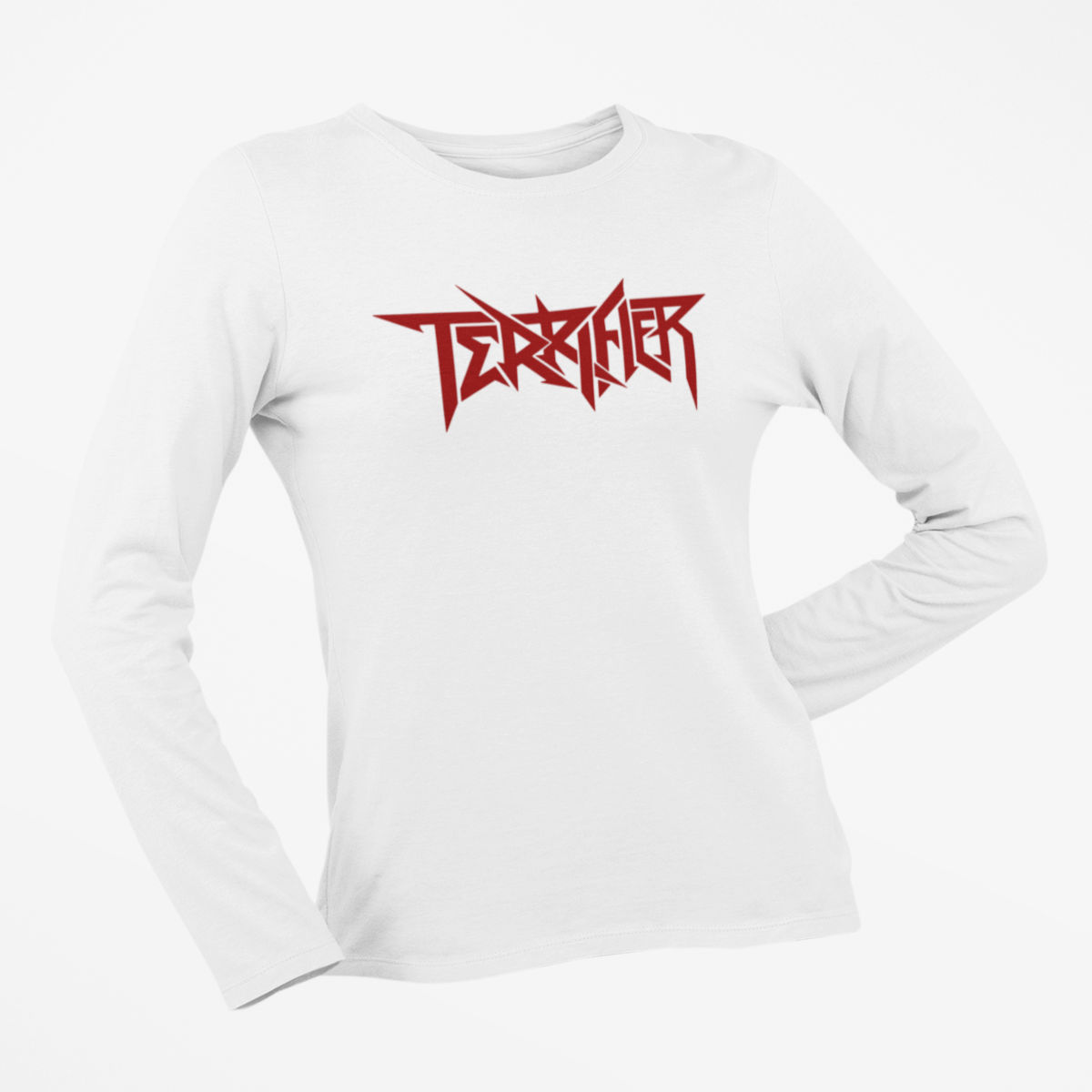 Terrifier Longsleeve T-Shirt, Terrifier Logo White Long Sleeve – MBT ...