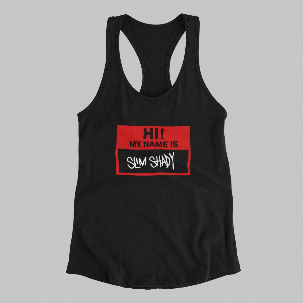 Eminem Tank Top, My Name Is Slim Shady Black Athlete – MBT Merchandise